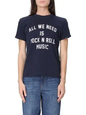 Zadig&Voltaire Zadig & Voltaire Cotton T-Shirt With Slogan Print Blue