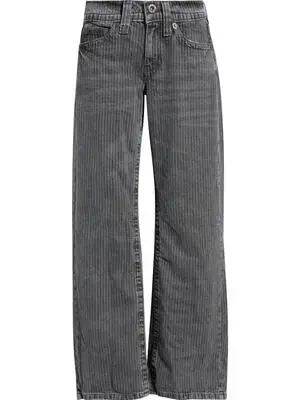 BDG URBAN OUTFITTERS Kayla Pinstriped Wide Leg Jeans - Black