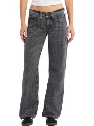 BDG URBAN OUTFITTERS Kayla Pinstriped Wide Leg Jeans - Black