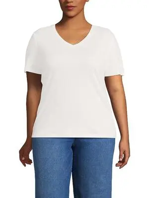 LANDS' END Lands' End Short Sleeve V-Neck Tee