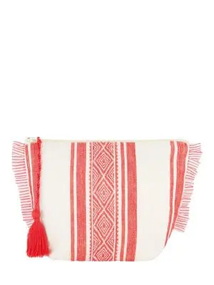 MER ST. BARTH Mer St Barth La Plage Ruffle Pouch Red