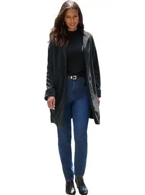Roaman's Roaman's Fleece Zip-Up Coat Black