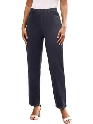 Roaman's Straight Leg Knit Jean - Medium Wash