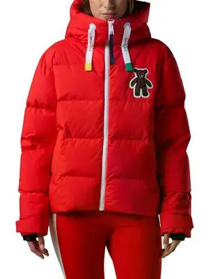 Rossignol Down Ski Jacket With Teddy Bear Patch - Red