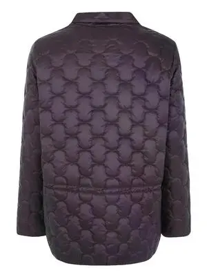 WHYCI Quilted Button-up Jacket With Drawstring Waist - Brown