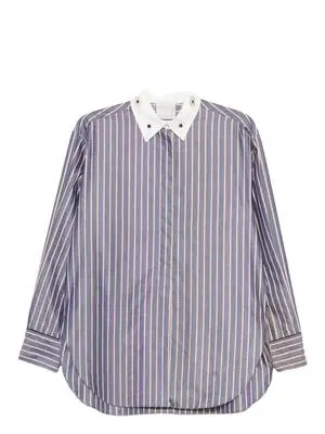 FORTE_FORTE Striped Crystal Embellished Shirt - Blue