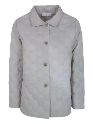 WHYCI Quilted Button-up Puffer Jacket - Grey