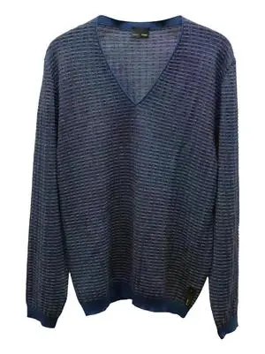 Fendi Knitted V-neck Sweater - Blue