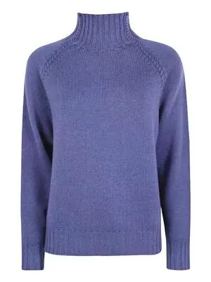 Rossopuro Cable-knit High-neck Sweater - Blue