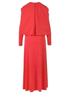 Johanna Ortiz Cape-detail Maxi Dress - Red
