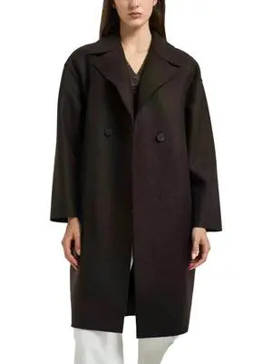 Harris Wharf London Double-breasted Felted Coat - Brown
