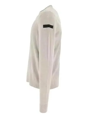 RRD Velvet-effect Ribbed-trim Sweater - Neutrals