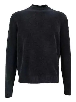 RRD Velvet-effect Crew-neck Sweater - Grey