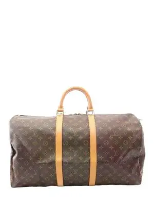 LOUIS VUITTON Keepall 55 Monogram Luggage Bag - Brown