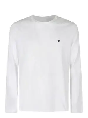 DONDUP Logo-embroidered Long-sleeve T-shirt - White