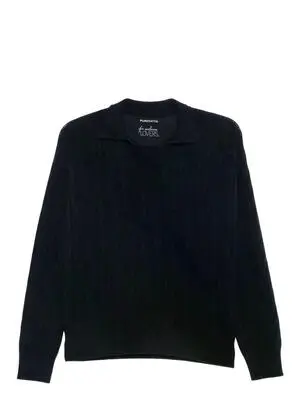 PUROTATTO Navy Cashmere Cable-knit Sweater - Blue