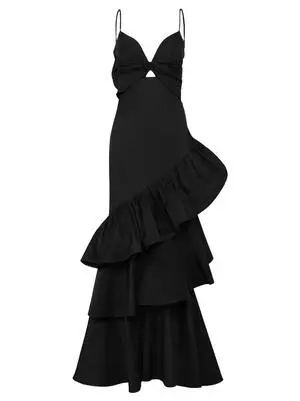 Johanna Ortiz Viva La Vida Ruffled Maxi Dress - Black