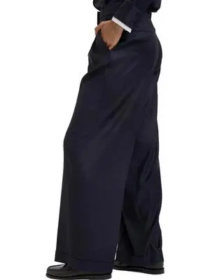 Peserico Pleated Turn-up Trousers - Blue