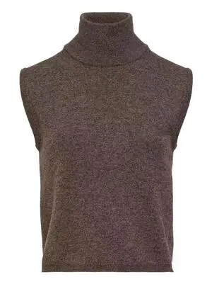 Magda Butrym Magda Butrym Sleeveless Roll-Neck Top Brown