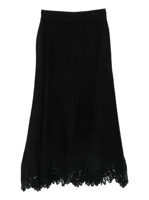 ZIMMERMANN ZIMMERMANN Lace Trim Flared Midi Skirt