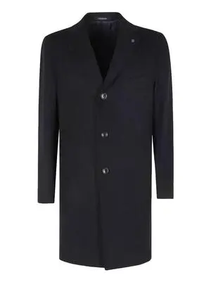 Tagliatore Single-breasted Notched-lapel Coat - Blue