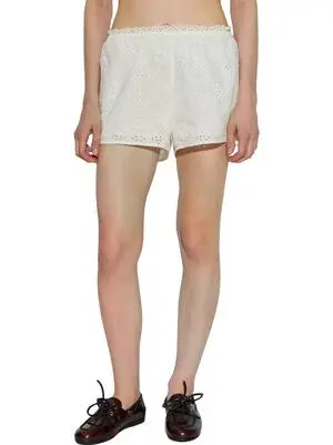 Posse Posse Harriet Broderie-Anglaise Shorts White