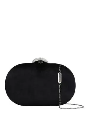 TWENTY FOURHAITCH Crystal-embellished Oval Clutch Bag - Black