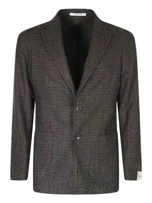 Tagliatore Long-sleeve Patterned Blazer - Brown