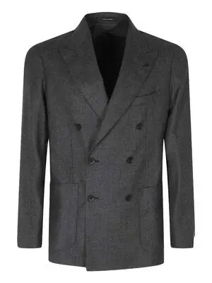 Tagliatore Double-breasted Peak-lapel Blazer - Grey