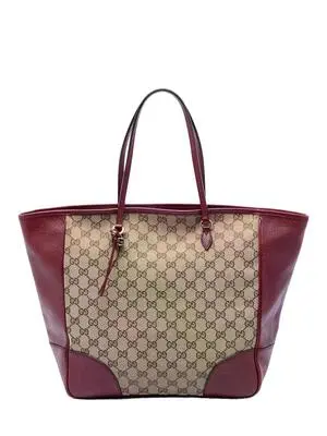 Gucci 2016-2026 Gg Canvas And Calfskin Bree Tote Bag - Neutrals