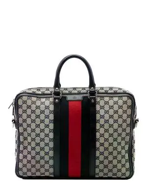 Gucci Gg Canvas Web Briefcase Business Bag - Neutrals