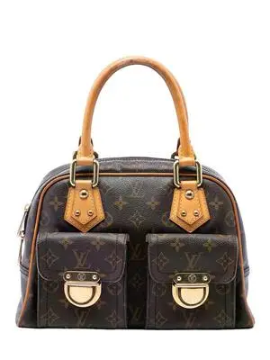 LOUIS VUITTON Monogram Manhattan Pm Handbag - Brown
