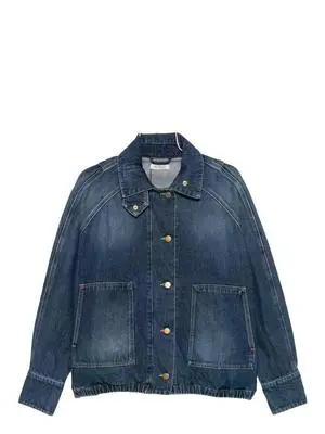 SOSUE Denim Jacket With Faded Finish And Gold-tone Hardware - Blue