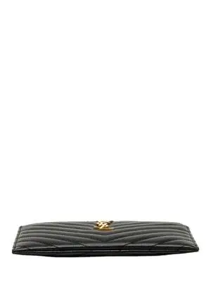SAINT LAURENT Saint Laurent Chevron Grain De Poudre Monogram Bill Pouch Clutch Bag