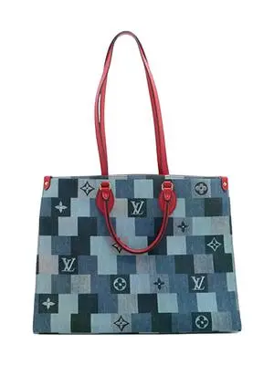 LOUIS VUITTON Monogram Denim Onthego Gm Satchel - Blue