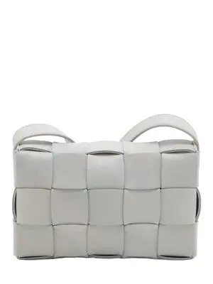 Bottega Veneta Bottega Veneta Small Nappa Intrecciato Cassette Crossbody Bag Grey