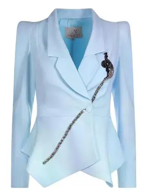 ARAFTU Embellished Peplum Suit With Wide-leg Trousers - Blue