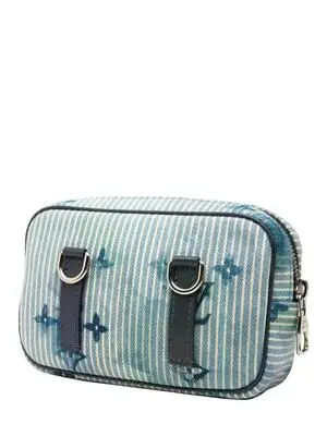 LOUIS VUITTON Monogram Denim Watercolor Hickory Stripes Outdoor Pouch Crossbody Bag - Blue