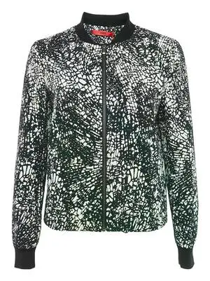Hugo Boss Crackle Print Bomber Jacket - Black