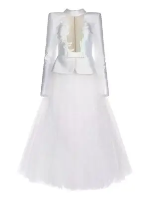 ARAFTU Peplum Tulle Dress - White