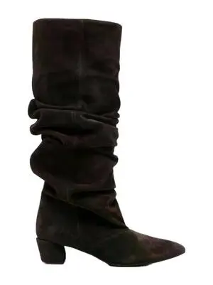 LISKA Slouchy Suede Boots - Brown