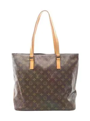 LOUIS VUITTON 2002 Monogram Canvas Cabas Mezzo Tote Bag - Brown