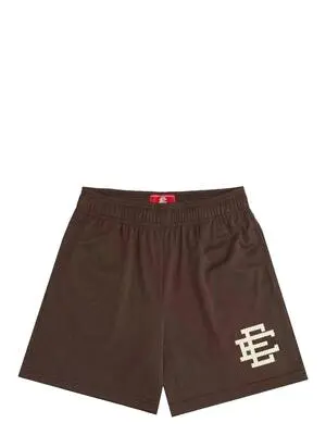 ERIC EMANUEL ERIC EMANUEL Logo Print Mesh Shorts Brown