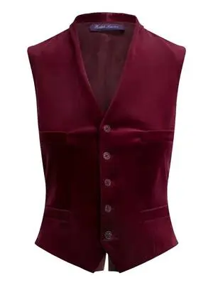 Ralph Lauren Jaiden Velvet Waistcoat - Red