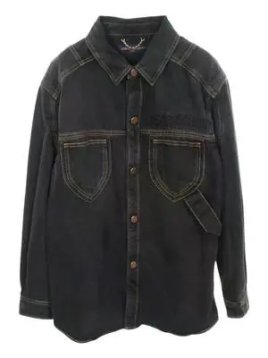 LOUIS VUITTON Logo-embroidered Denim Jacket - Grey