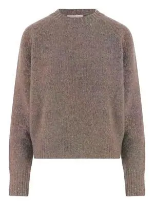 ALLUDE Allude Cashmere Crew Neck Raglan Sleeve Sweater
