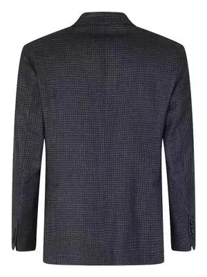 Tagliatore Houndstooth Buttoned Blazer - Blue