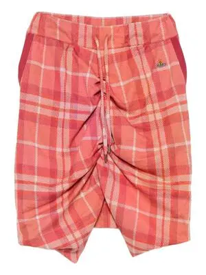 VIVIENNE WESTWOOD Vivienne Westwood Check Pattern Ruched Midi Skirt