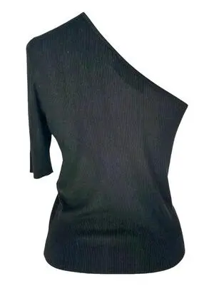 IRO PARIS One-shoulder Ribbed Knit Top With Asymmetric Design - Black