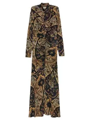 Ulla Johnson Ulla Johnson Ida Paisley-Print Ruched Maxi Dress Blue